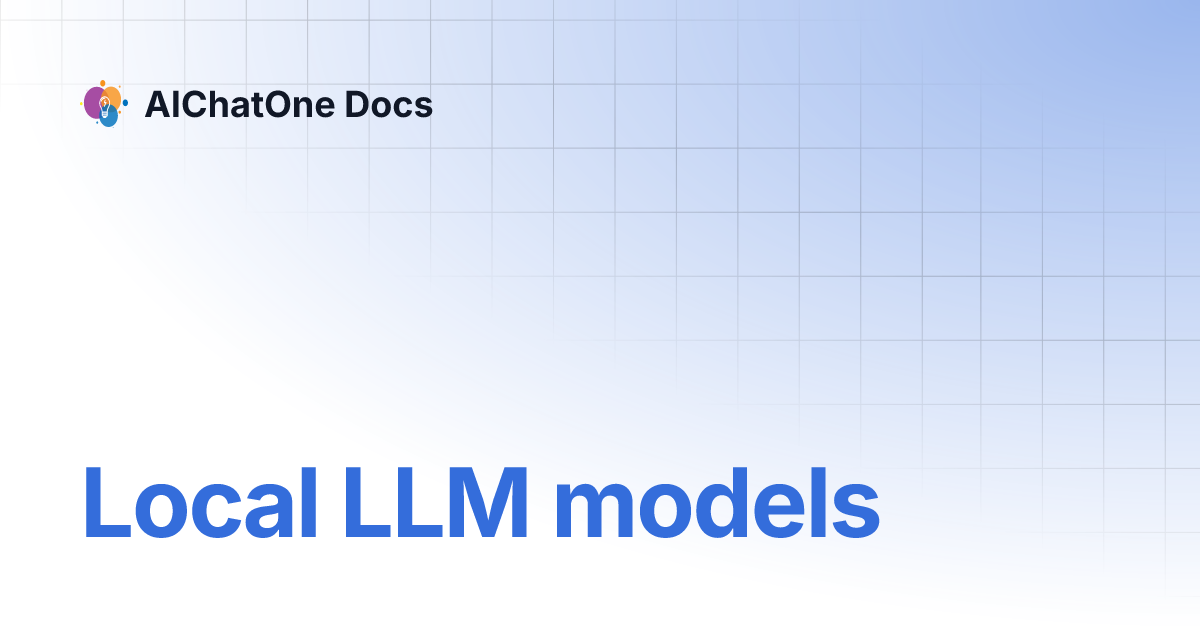 Local LLM models | AIChatOne Docs